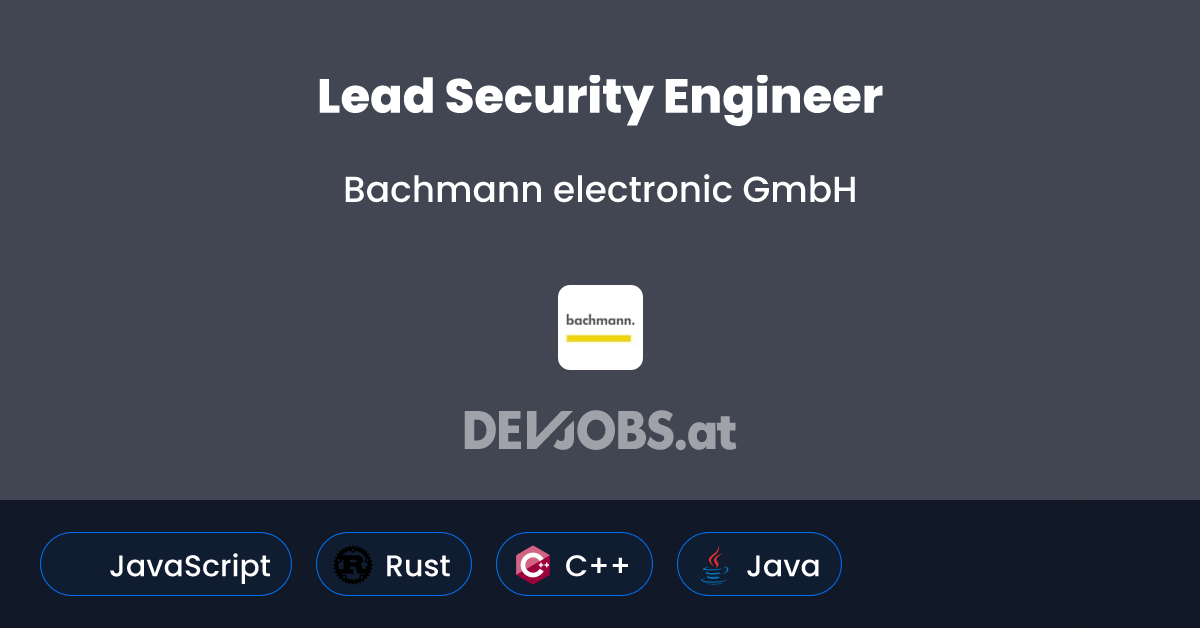 Lead Security Engineer at Bachmann electronic GmbH | DEVjobs.at