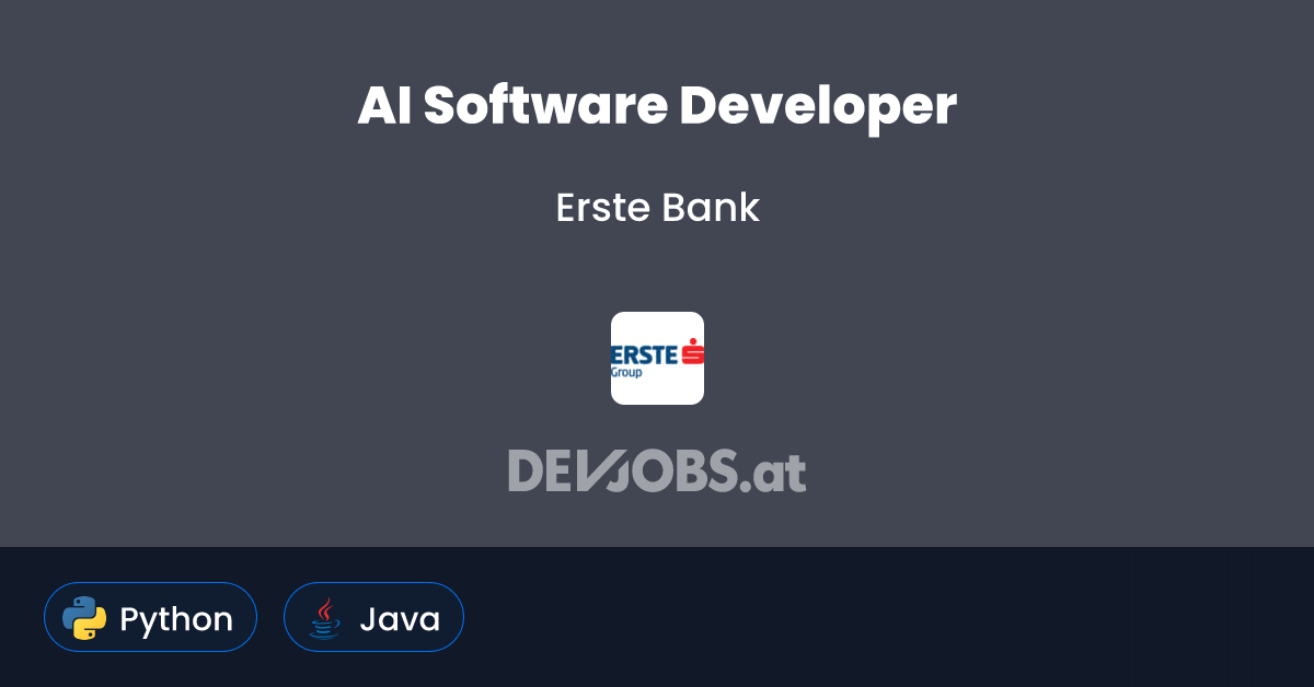 AI Software Developer at Erste Bank | DEVjobs.at