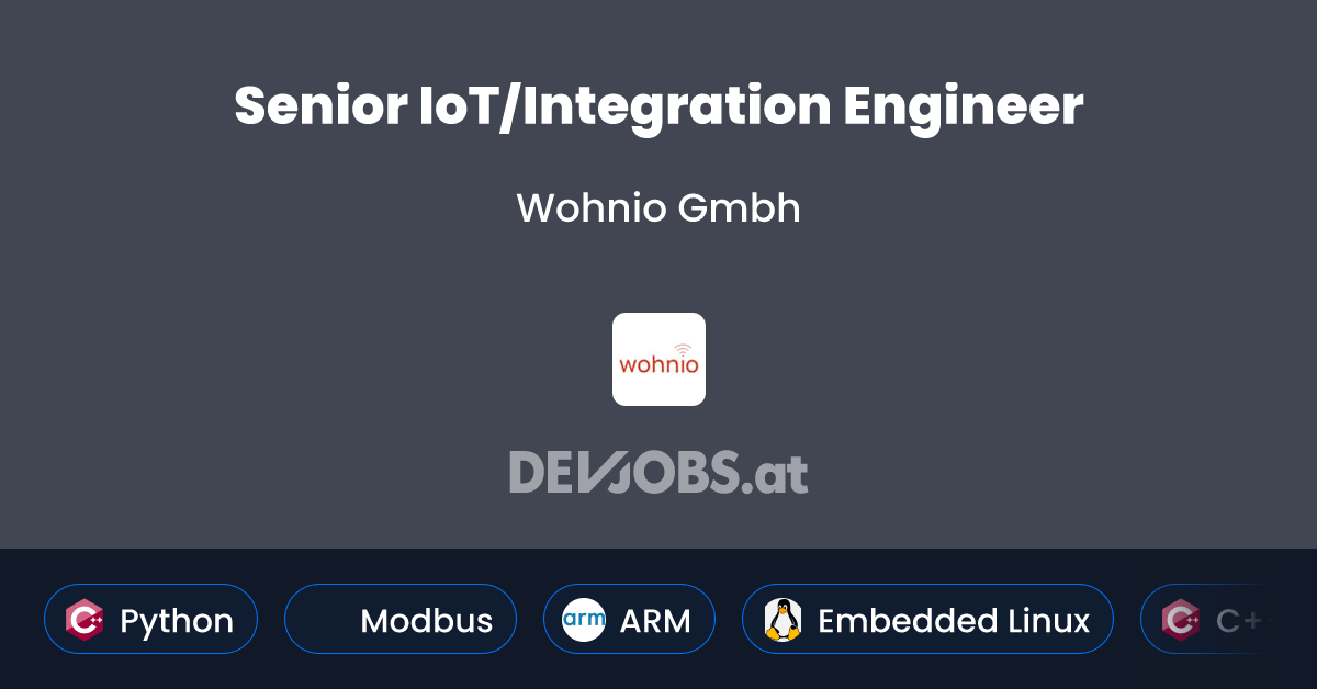 Senior IoT/Integration Engineer at Wohnio Gmbh | DEVjobs.at
