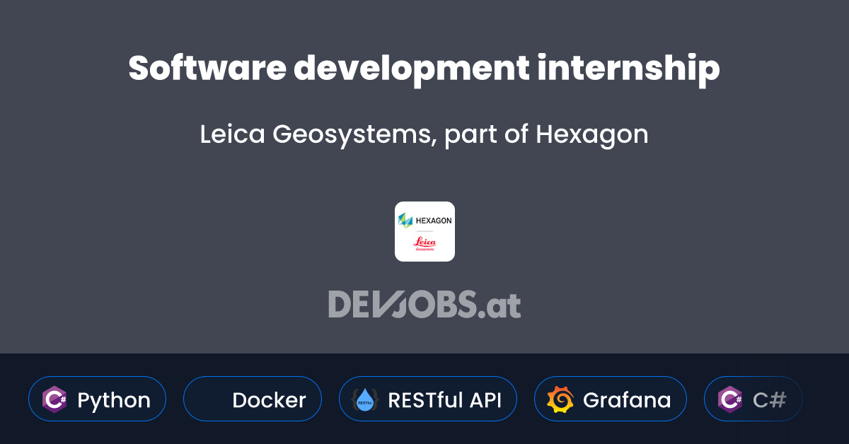 Software development internship at Leica Geosystems, part of Hexagon ...